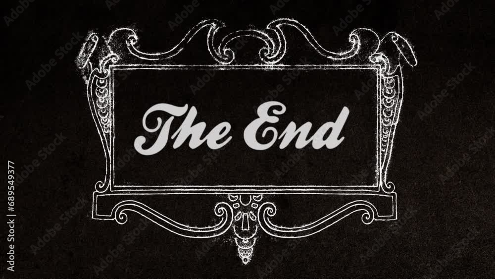 Classic animation: the words The End appearing into a pompous weiner ...