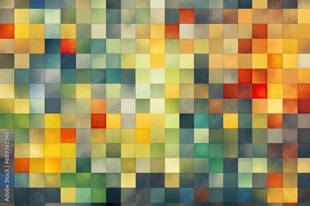 AI art. Colorful blocks. Multicolored tiles. Mosaic. Colored glass ...