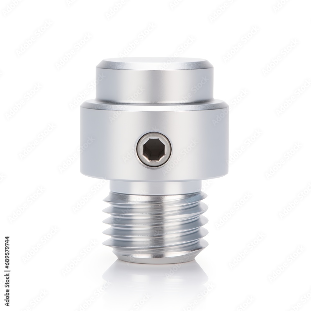 Metal screw on white background, isolated. Thread. Pin. Nut. Bolt ...