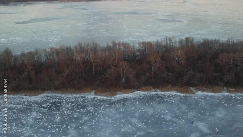 Vidéo Stock Abstract background texture of blue ice with cracks. Sea ...