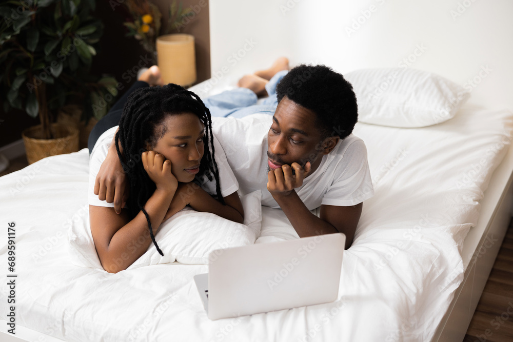 Serious African American Black Couple Husband And Wife After Arguments