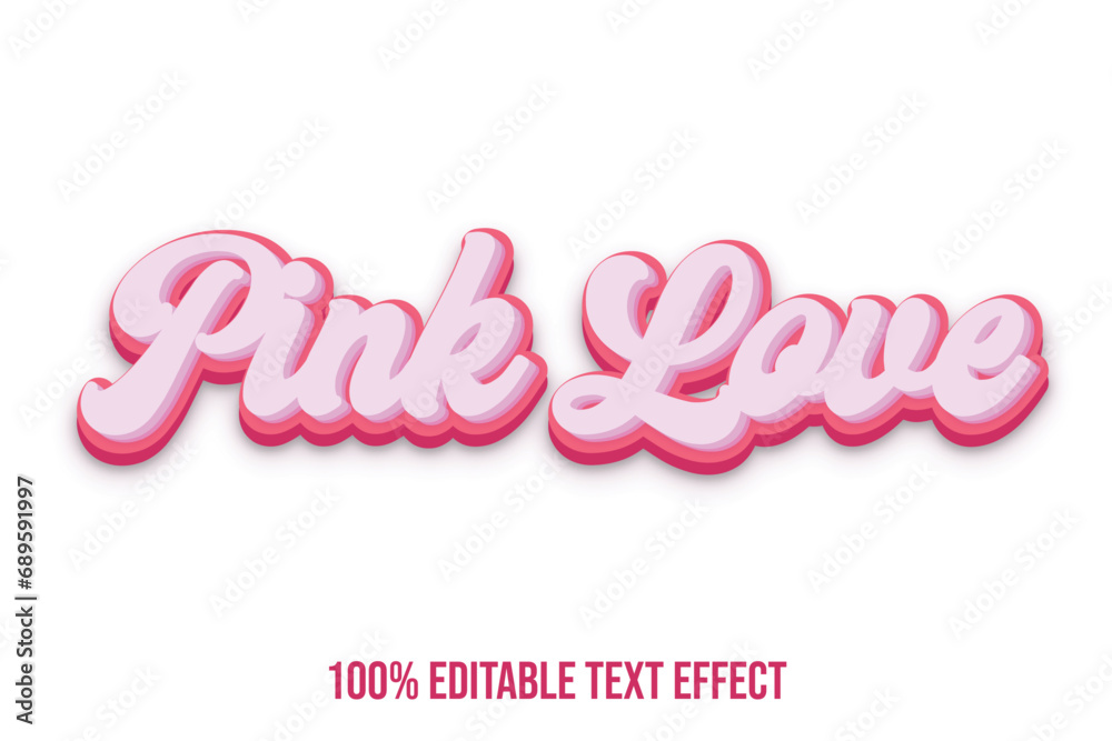 Pink Love text effect vector. Editable college t-shirt design printable ...