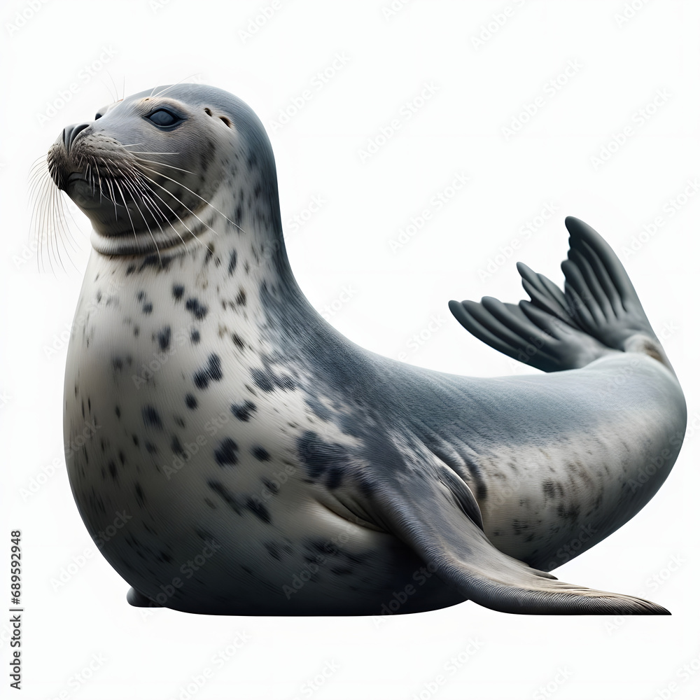 Foca aislada fondo blanco, Phocidae, El Baile del Mar: Un Retrato ...