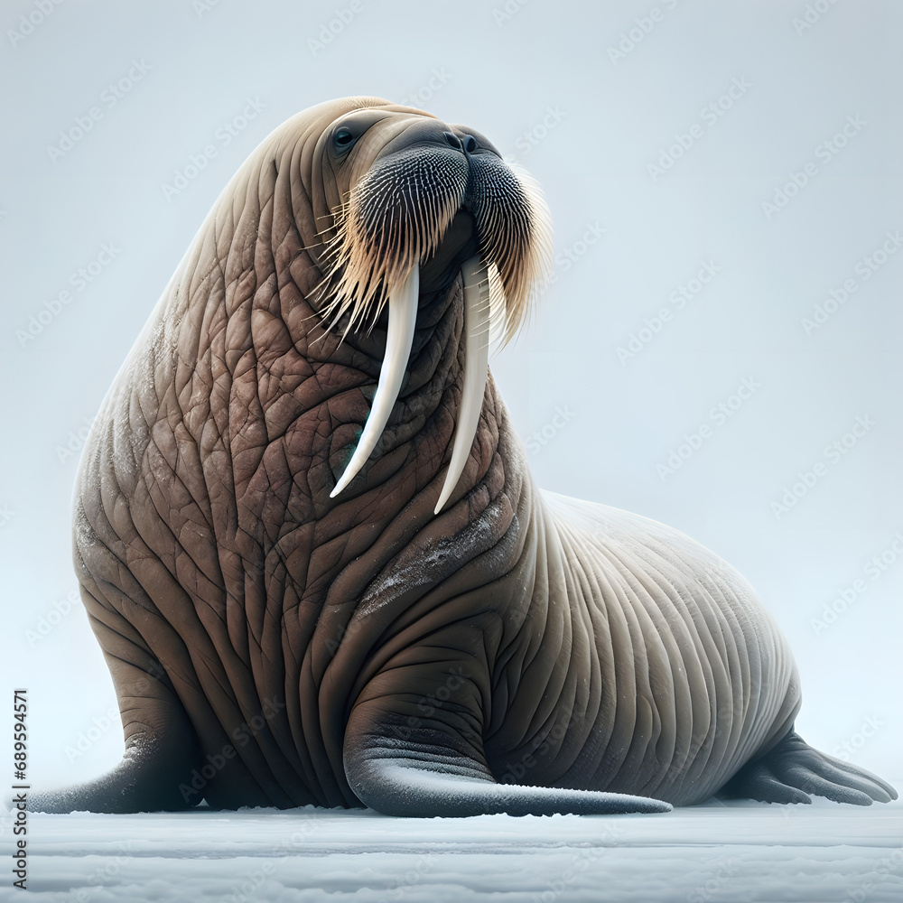 Morsa, Odobenus rosmarus, Colmillos del Ártico: Un Retrato Majestuoso ...