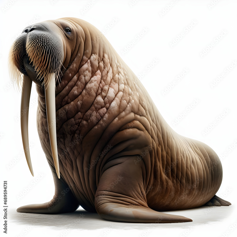 Morsa, Odobenus rosmarus, Colmillos del Ártico: Un Retrato Majestuoso ...