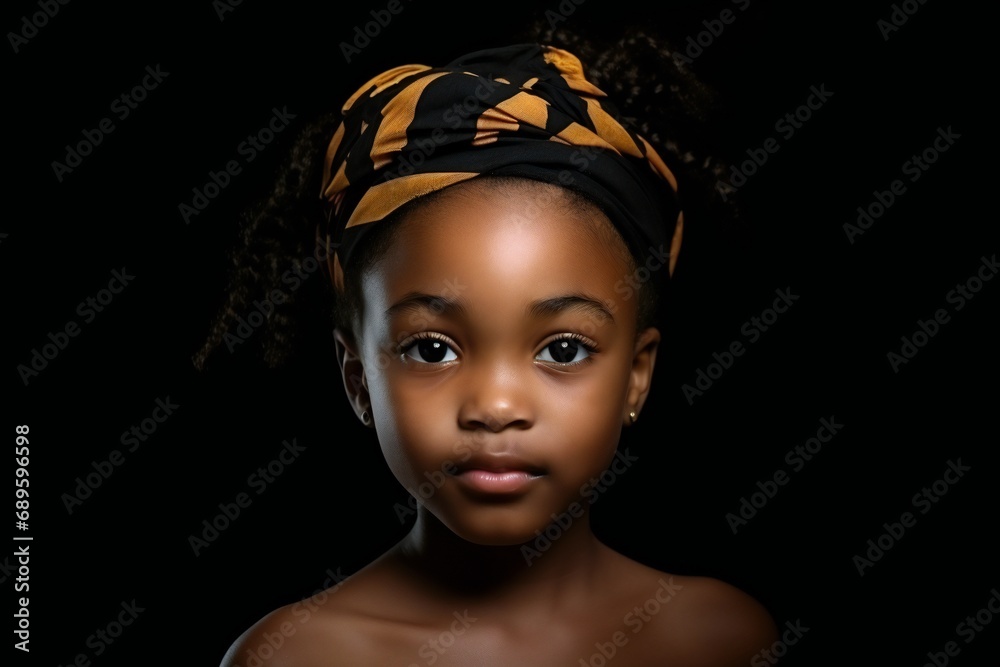 Young baby girl african beauty girl pull back hair with makeup style on ...