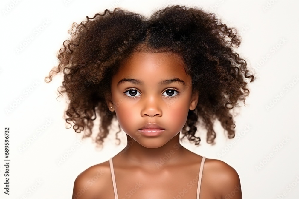 Young baby girl african beauty girl pull back hair with makeup style on ...