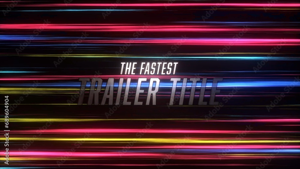 Fast Horizontal Colorful Lines Speed Trailer Intro Stock Template ...