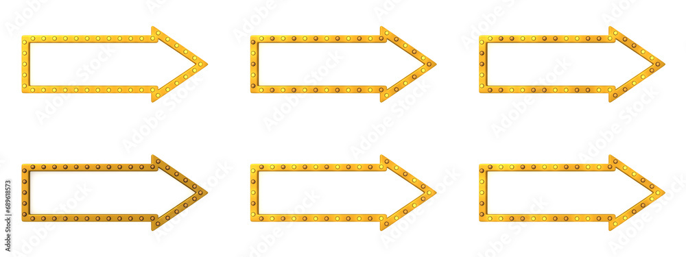 Light bulb animation frame sequence. arrow frame gold border light ...