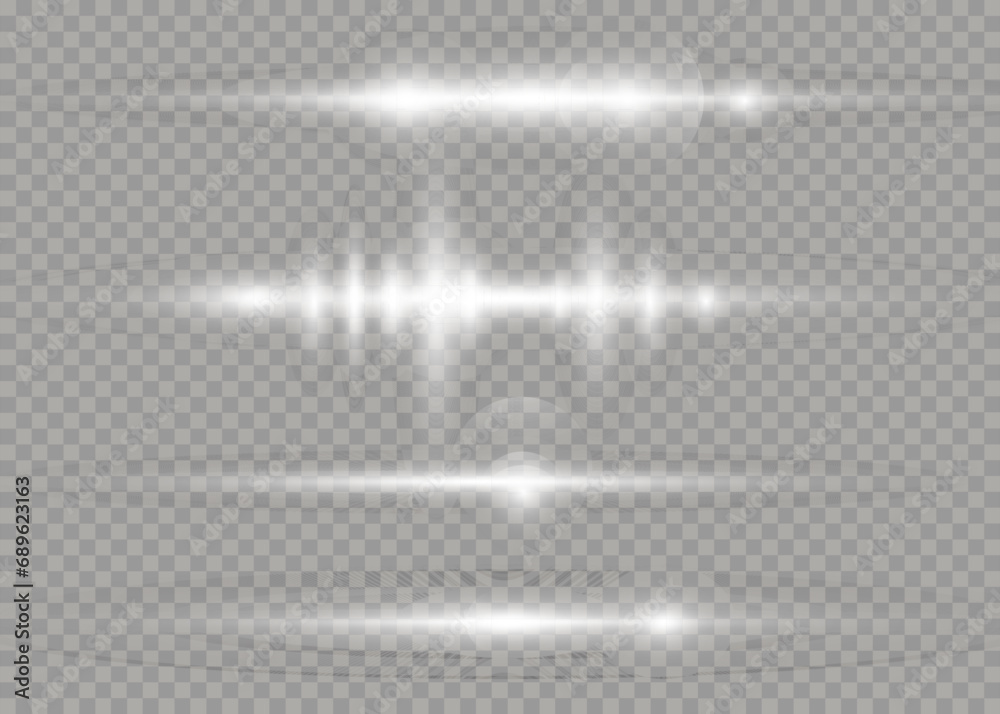 Yellow glowing light explodes on a transparent background. Sun rays ...