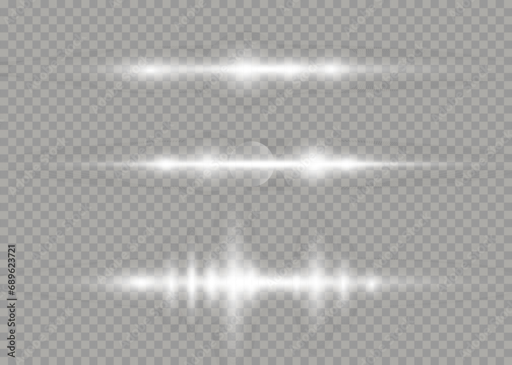 Yellow glowing light explodes on a transparent background. Sun rays ...