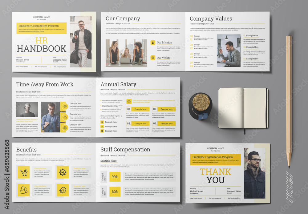 HR Employee Handbook Template Landscape Stock Template | Adobe Stock