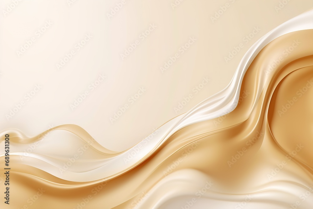 Elegant beige backdrop with luxurious golden cream liquid edge, perfect ...