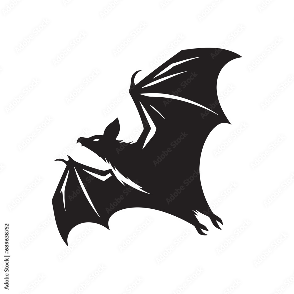 Bat silhouette: Silhouetted bat bird in a dramatic pose, capturing the ...