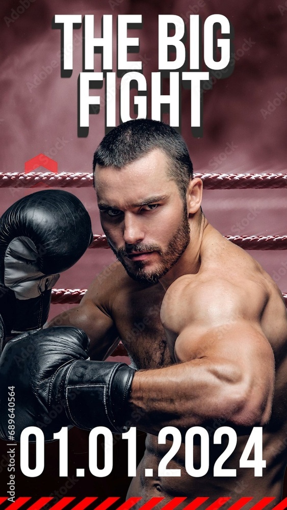 Sports Fight Announcement Social Media Story Stock Template | Adobe Stock