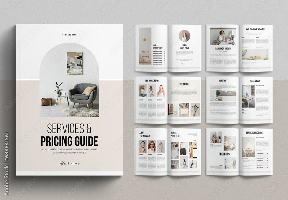 Services & Pricing Guide Template Stock Template | Adobe Stock