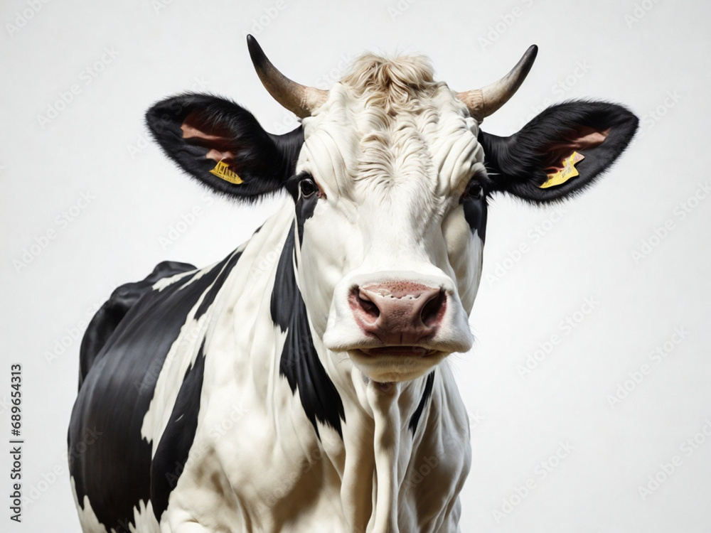 Portrait of a Cow in a Pasture, Depiction of a Cow in a Field, Image of ...