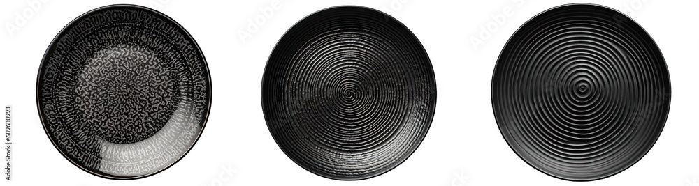 Collection of PNG. Black ceramic top view isolated on a transparent ...