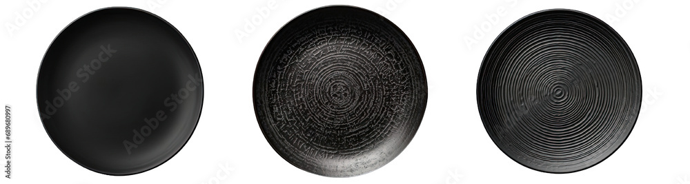 Collection of PNG. Black ceramic top view isolated on a transparent ...