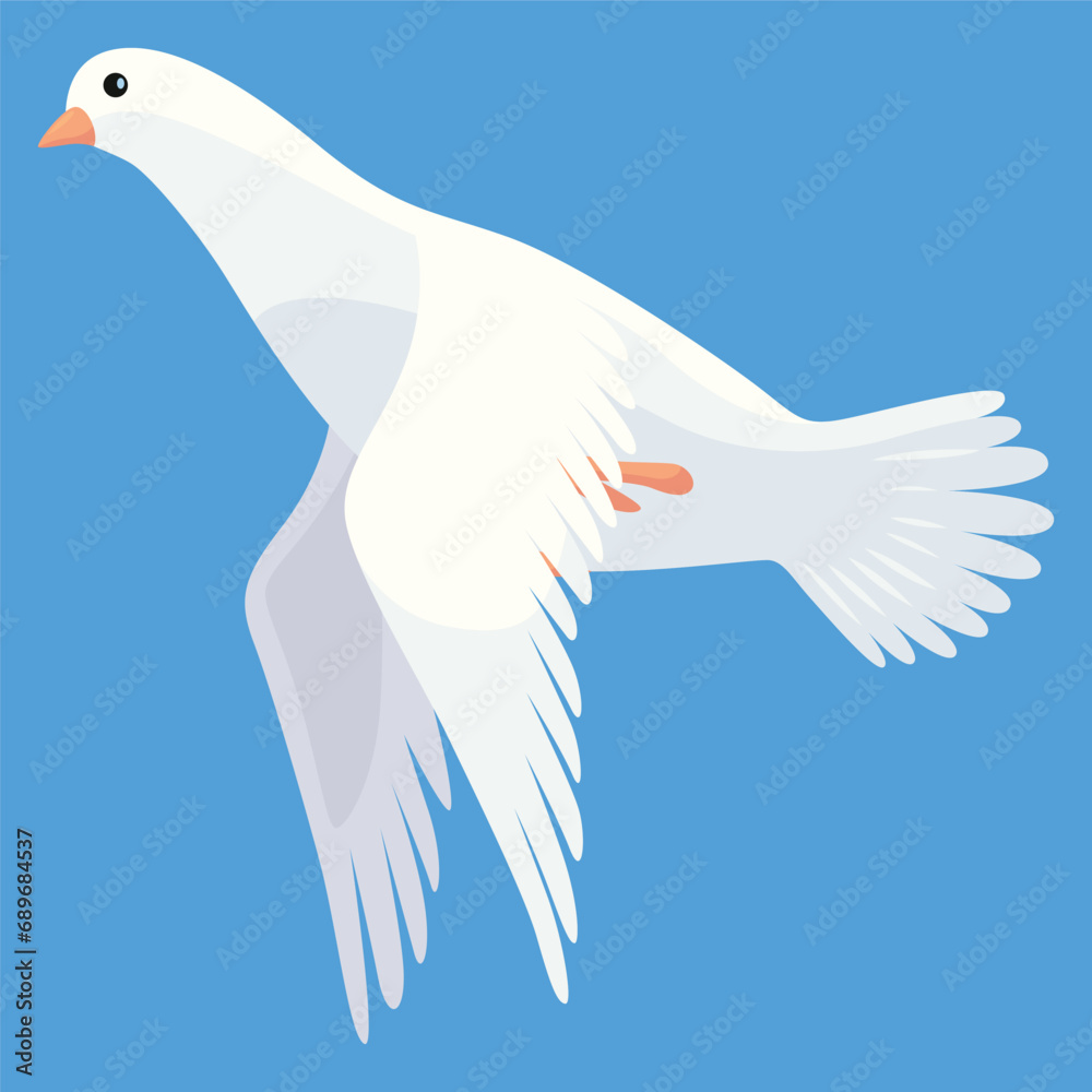 Pigeon animation. Bird motion wings in heaven. Flying migratory pigeon ...