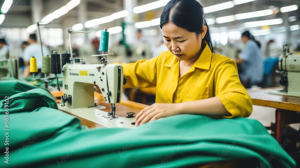 Focused middle aged Indian man tailor with appearance sews things from ...