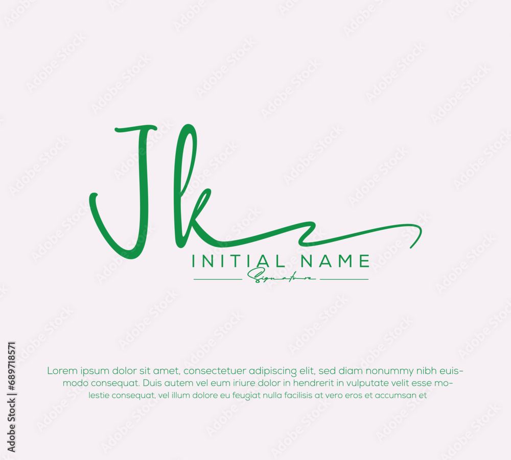 jk j k initial letter handwriting and signature logo Stock Vector ...