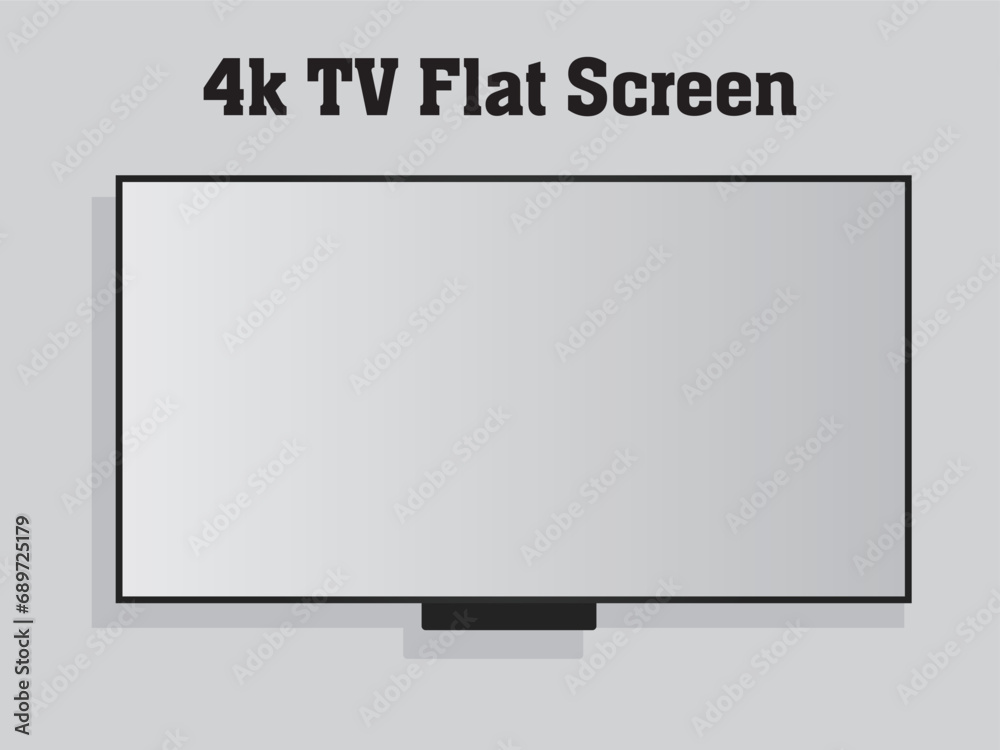 Smart 4k flat TV screen vector. Vector icon can use as monitor, screen ...