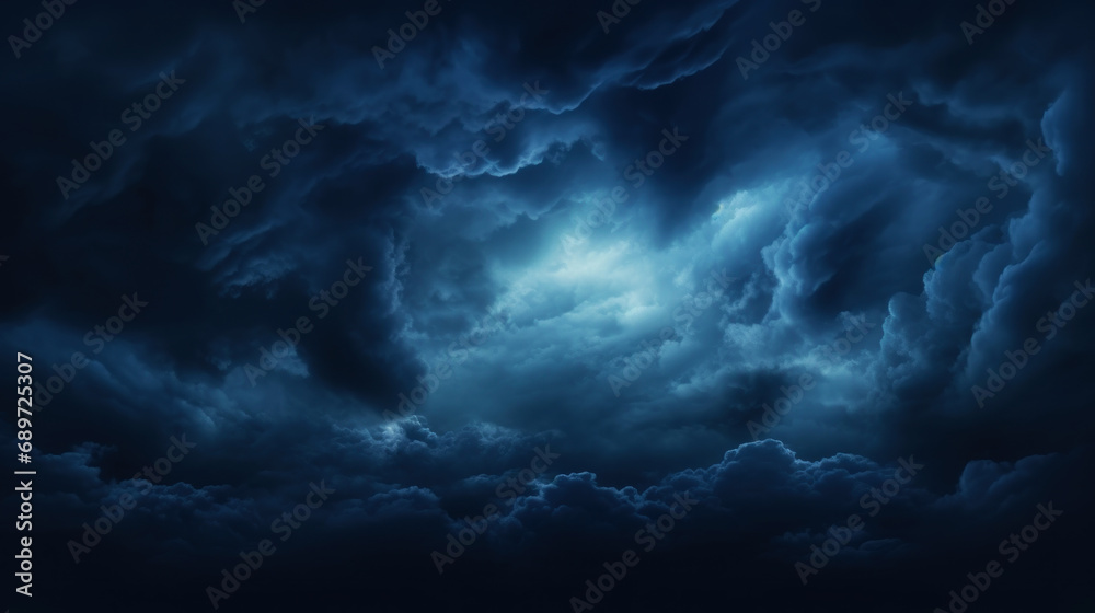 Dramatic Night Sky, Black and Dark Greenish-Blue Tones Set the Stage ...