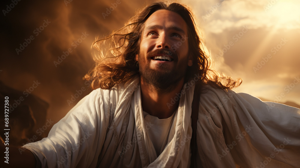 Serene Image of Jesus with Open Arms. Symbolizing Love, Acceptance, and ...