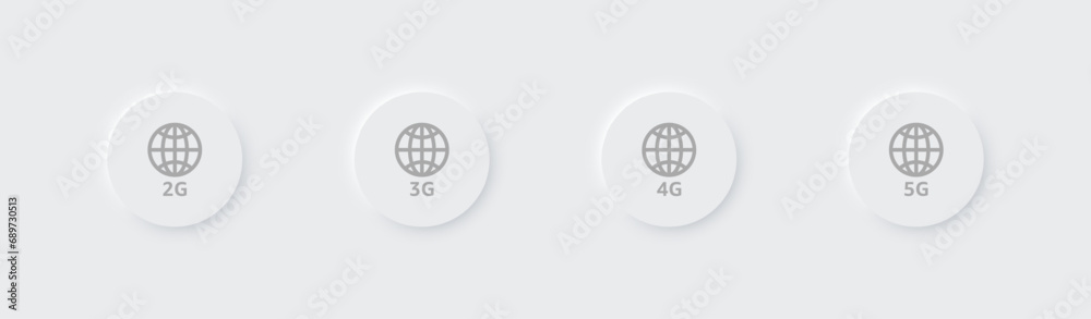 Phone network icon set. 2g, 3g, 4g, 5g. Vector EPS 10 Stock Vector ...