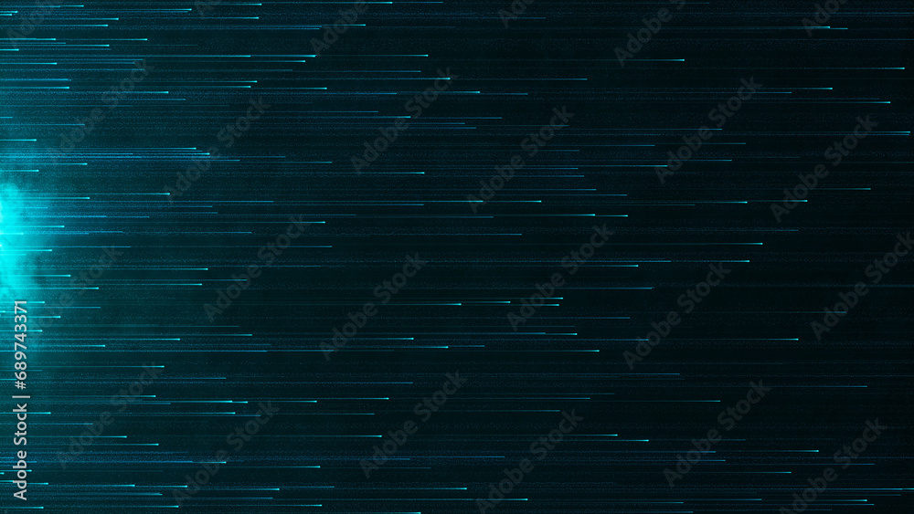 Colorful animation of bright particles flying horizontally. Dynamic ...