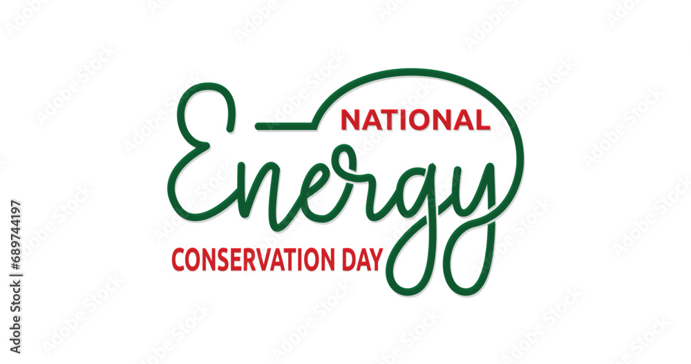 National Energy Conservation Day handwritten text calligraphy vector ...