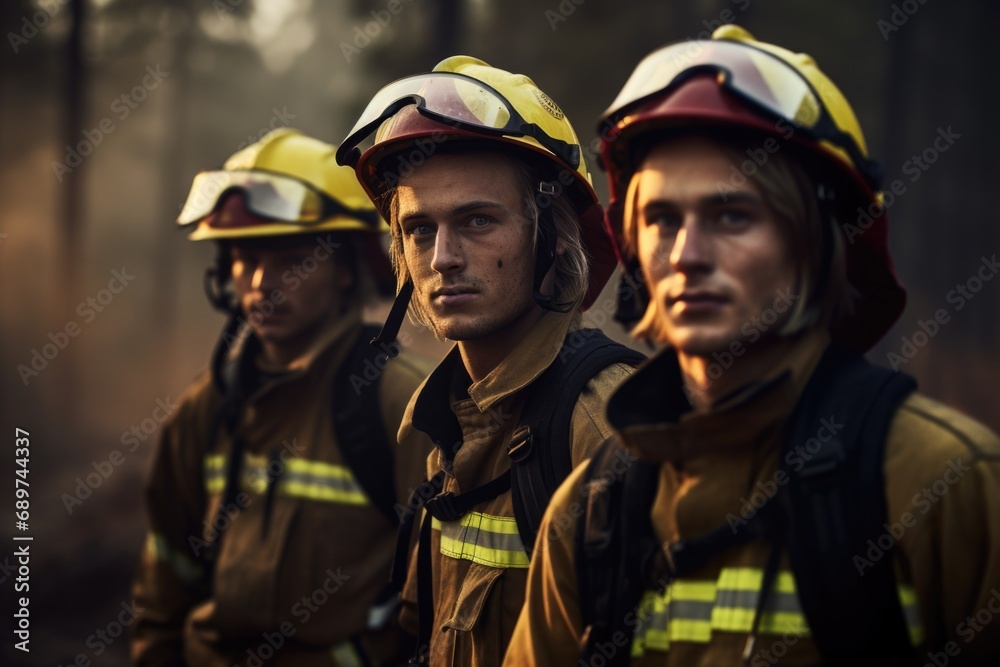 Men of Action: Striking image portraying male firefighters as men of ...