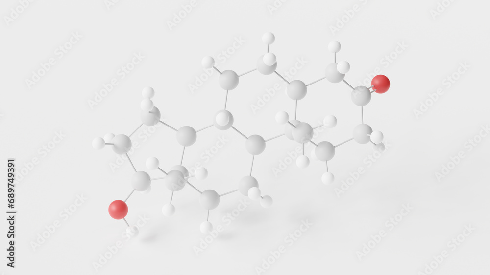 dihydrotestosterone molecule 3d, molecular structure, ball and stick ...
