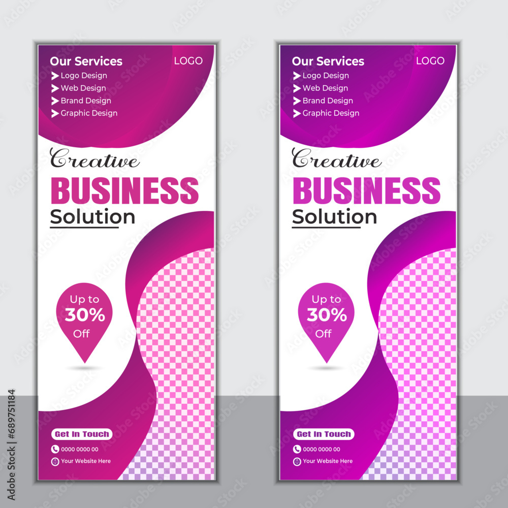 Corporate business conference roll up banner designs for x stand with ...