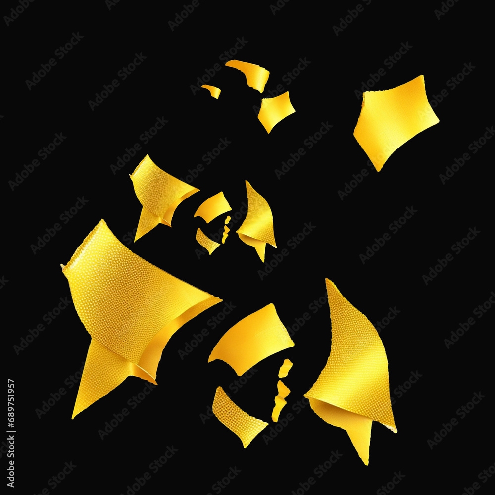 Realistic different type of gold torn ripper paper set transparent ...
