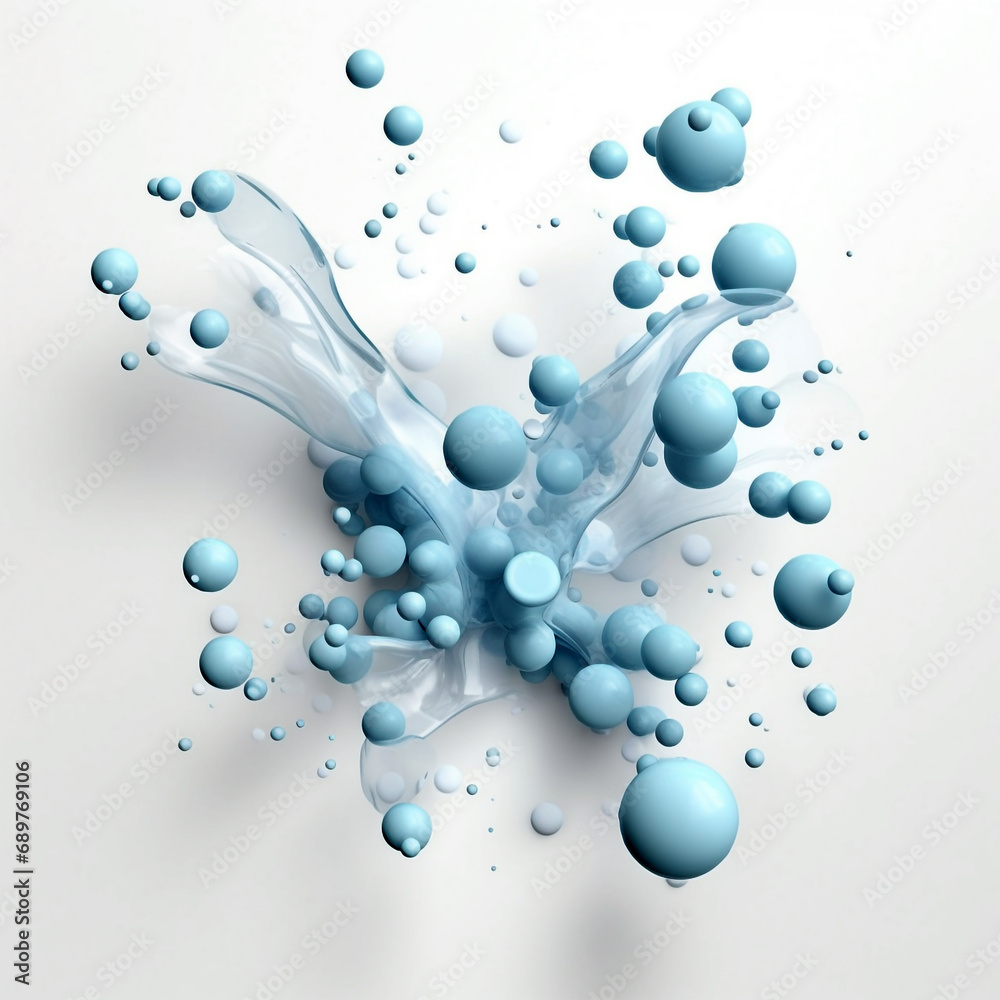 abstract background with bubbles water splash isolated on white water ...