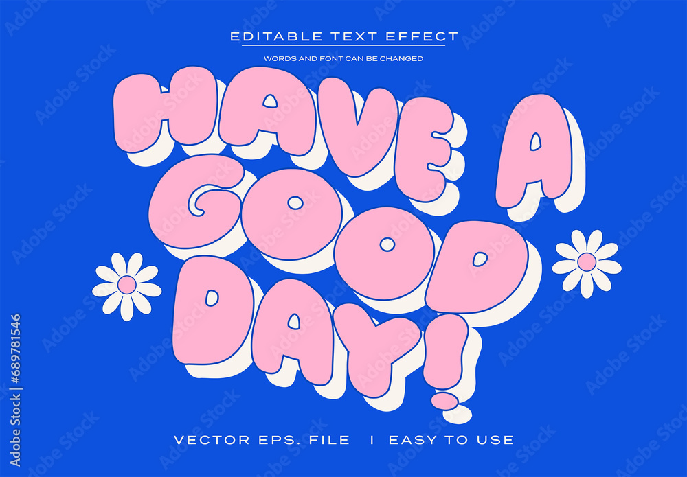 Rounded Font Layered Text Effect Stock Template | Adobe Stock