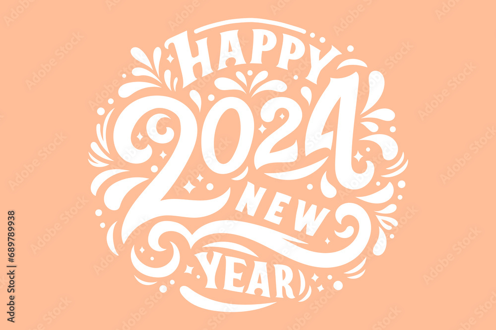 Happy new year 2024 design. Pantone color 2024 Peach Fuzz. Design for ...