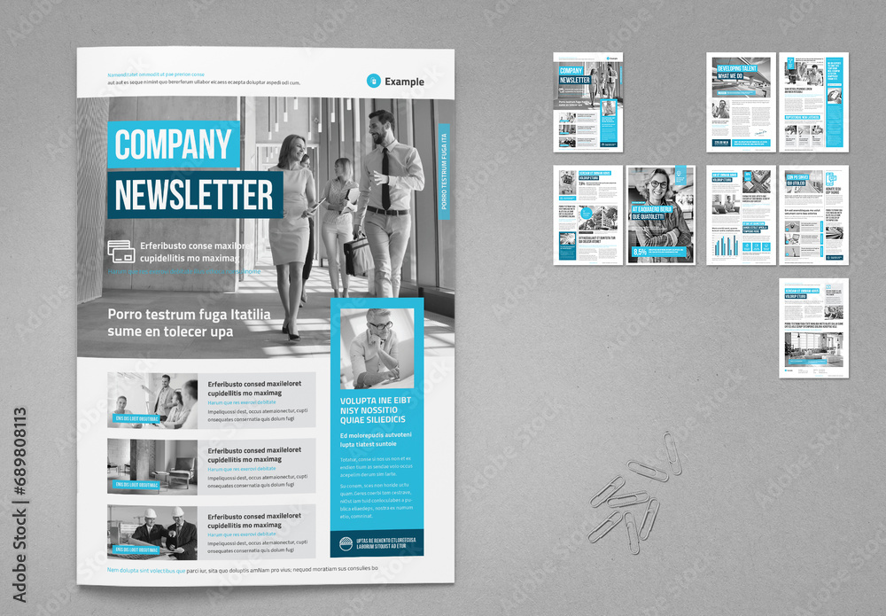 Modern Light Newsletter Template in Simple Style for Business, Agency ...