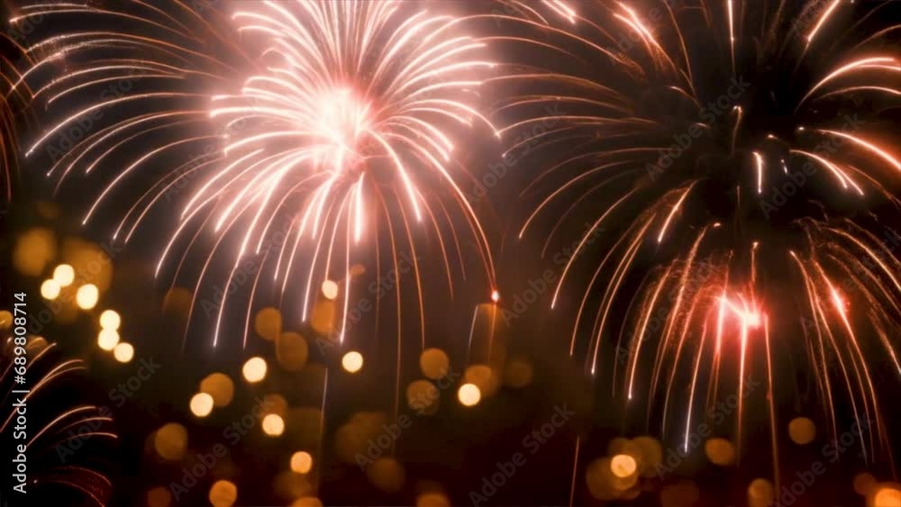 Colorful Fireworks display celebration 4K, New year's eve fireworks ...