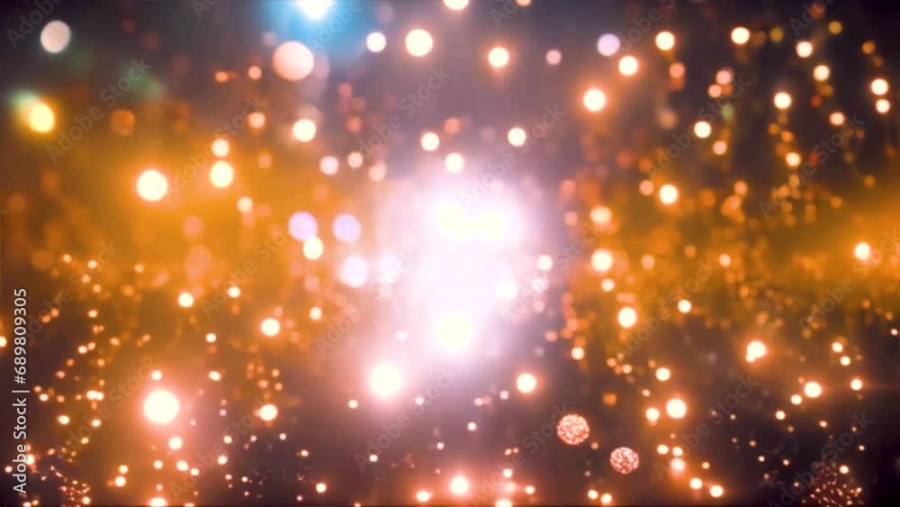 Shining colorful particles. Shimmering Glittering Particles With Bokeh. New year and Christmas ...