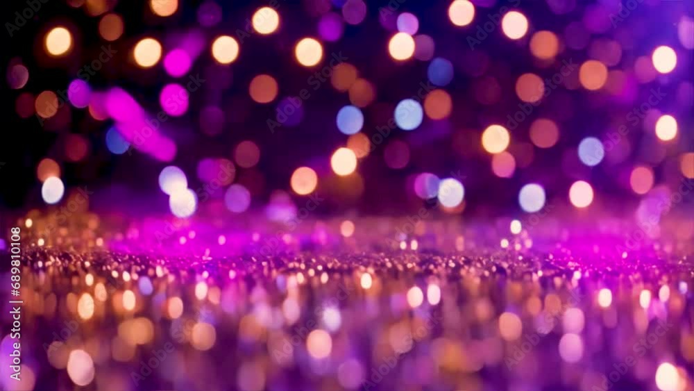 Shining colorful particles. Shimmering Glittering Particles With Bokeh. New year and Christmas ...