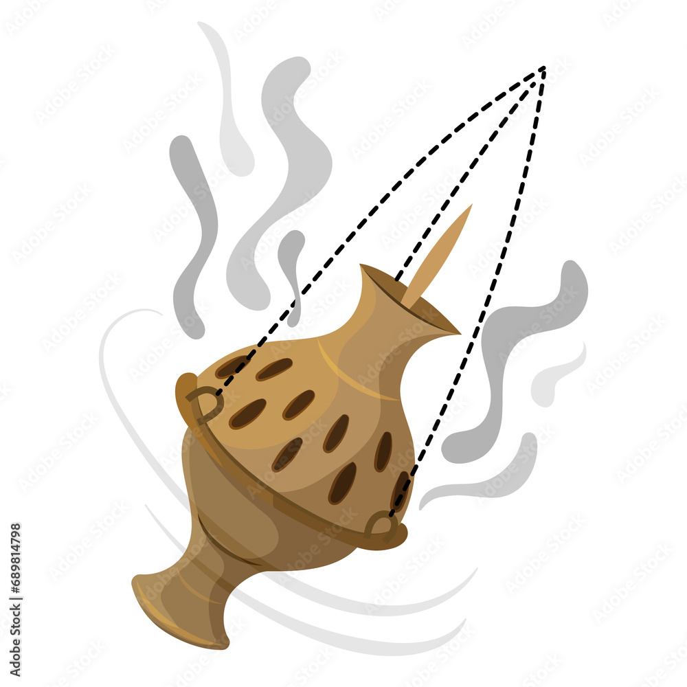 ilustración de incensario sobre transparencia. Celebración solemne ...