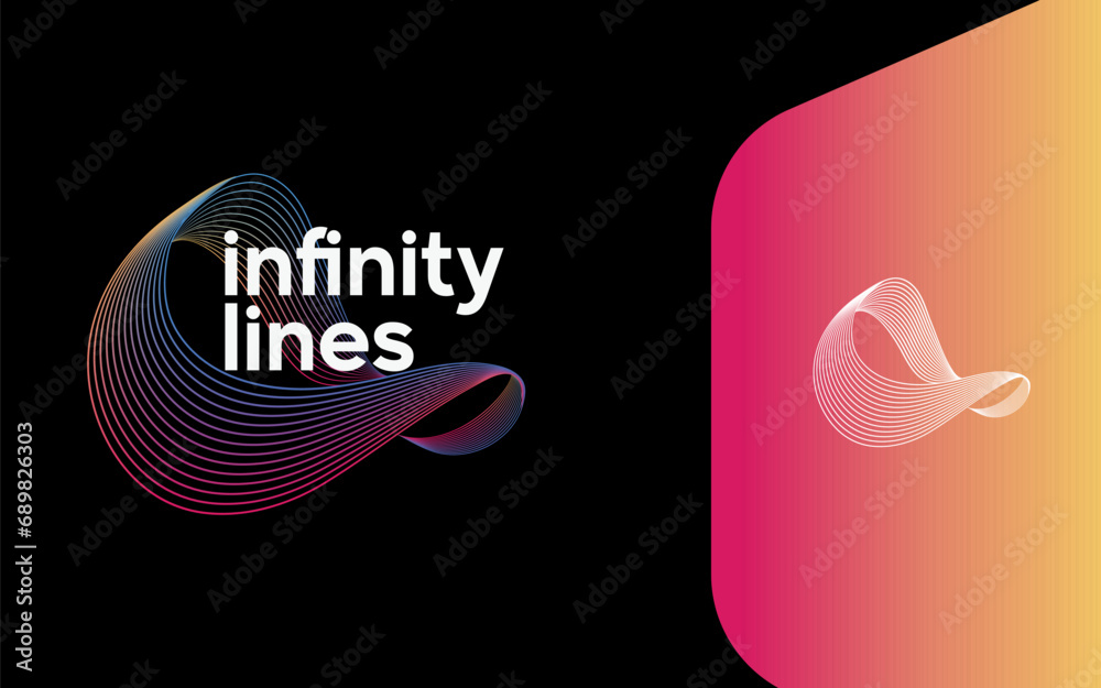 Gradient Infinity lines Logo design. infinity symbol making from lines ...