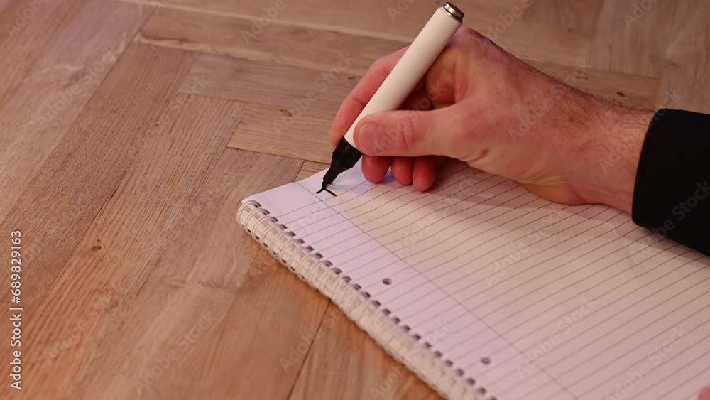Blank notepad in class on wooden desk for mature student beginning ...