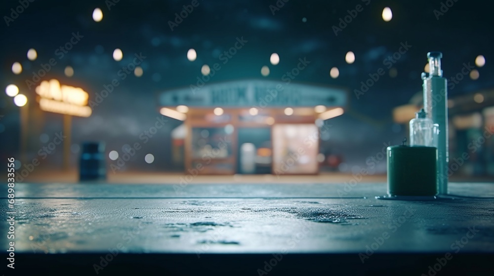 an ethereal scene of an empty table against the soft, luminous effects ...