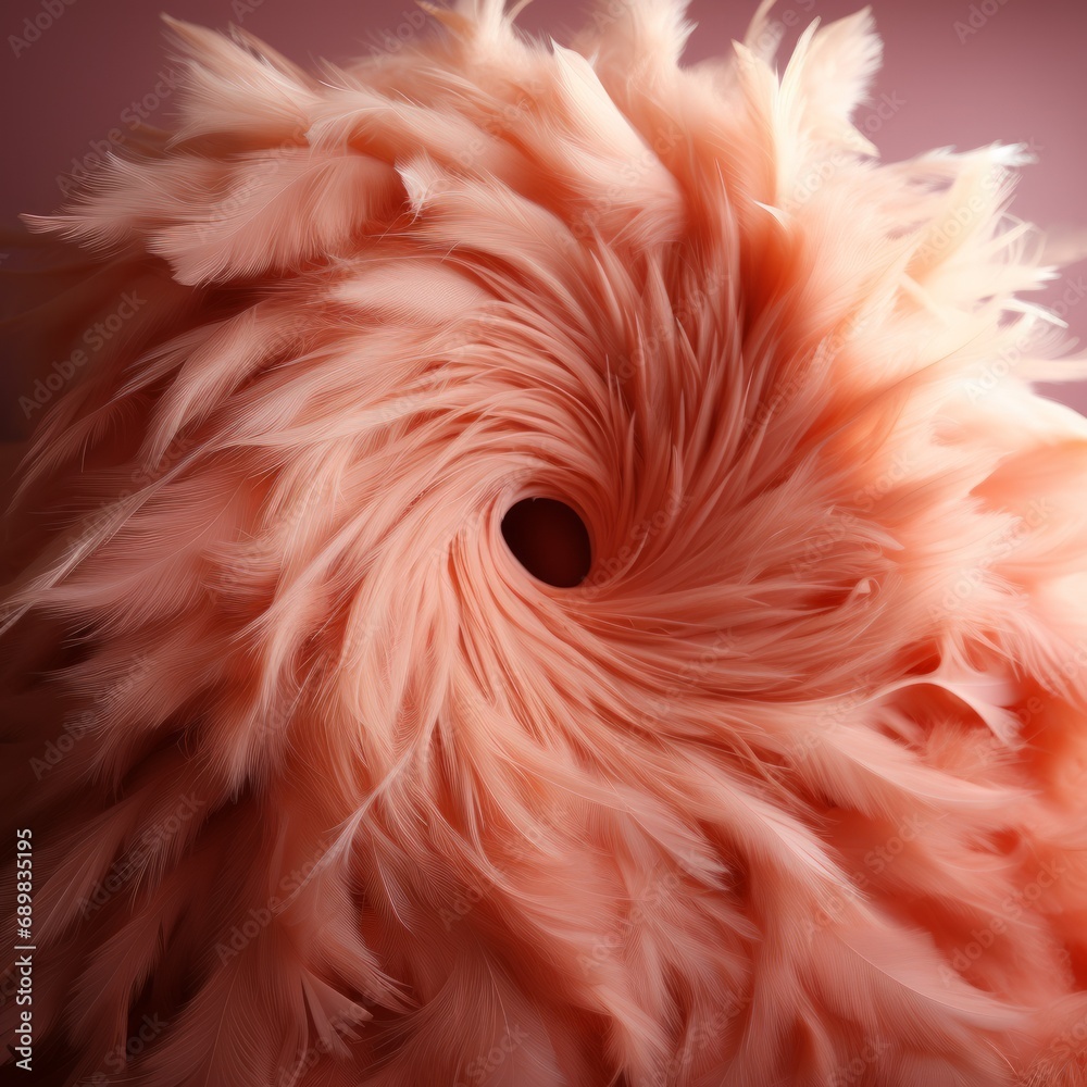 Textured fluffy object in peach tones on a plain background, Concept ...
