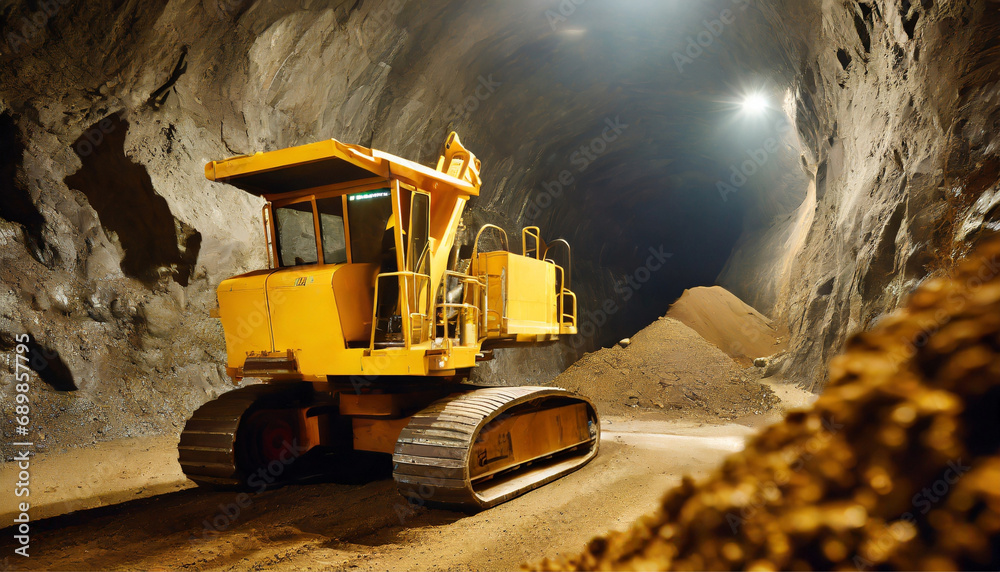 High-quality close-up of an underground mining facility Stock Photo ...
