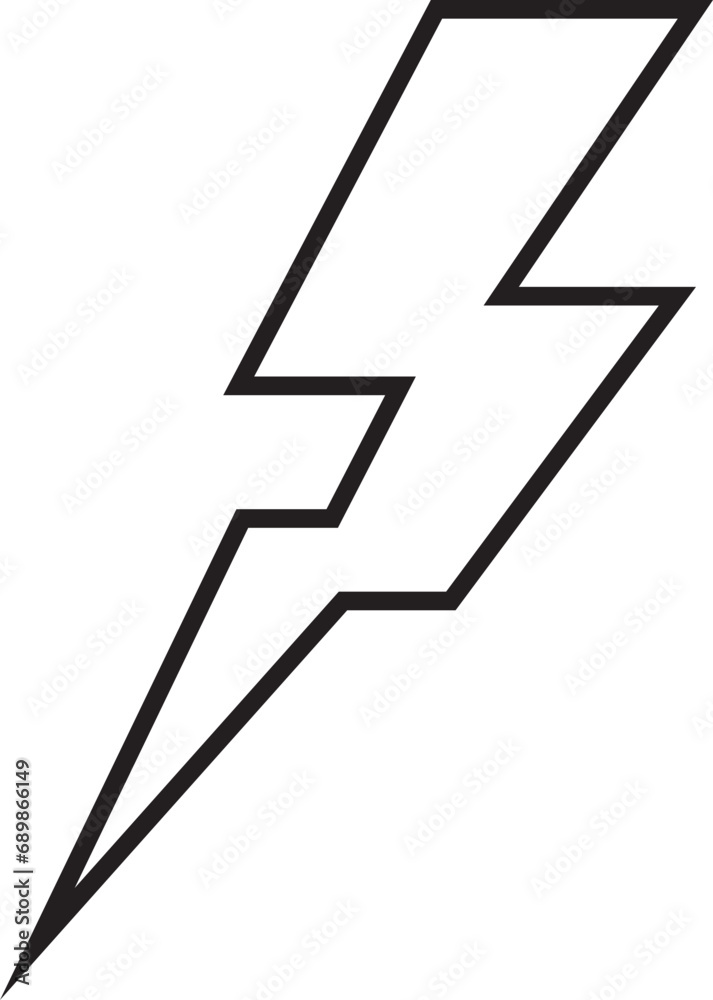 flash thunder power icon in line. isolated on transparent background ...